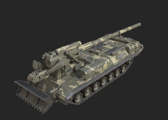 3D model 5 coatings of Russian 2S7 Pion M-1975 Self propelled Gun VR ...