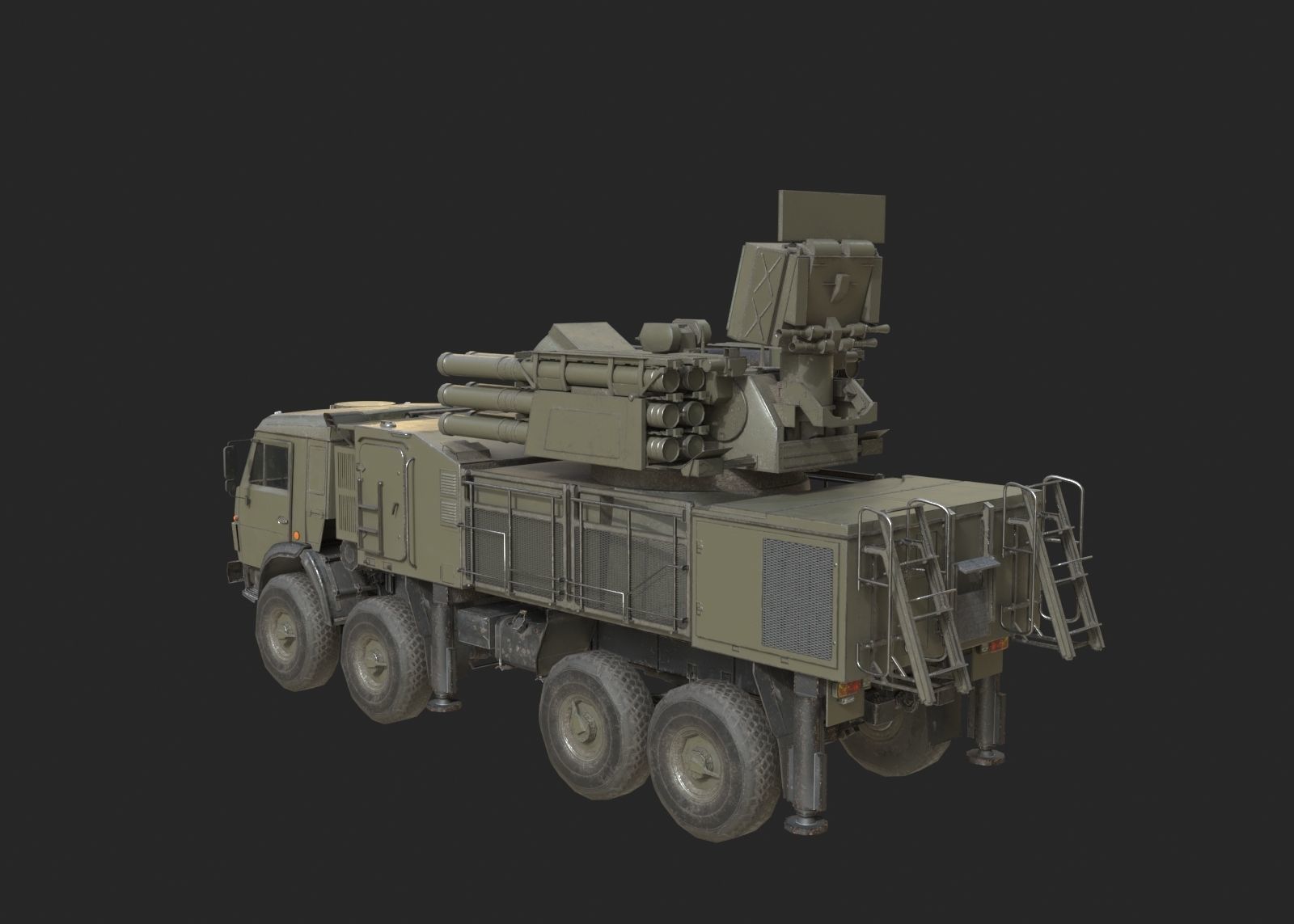 3D model Russian Army Pantsir S1 shell close air defence system VR / AR ...