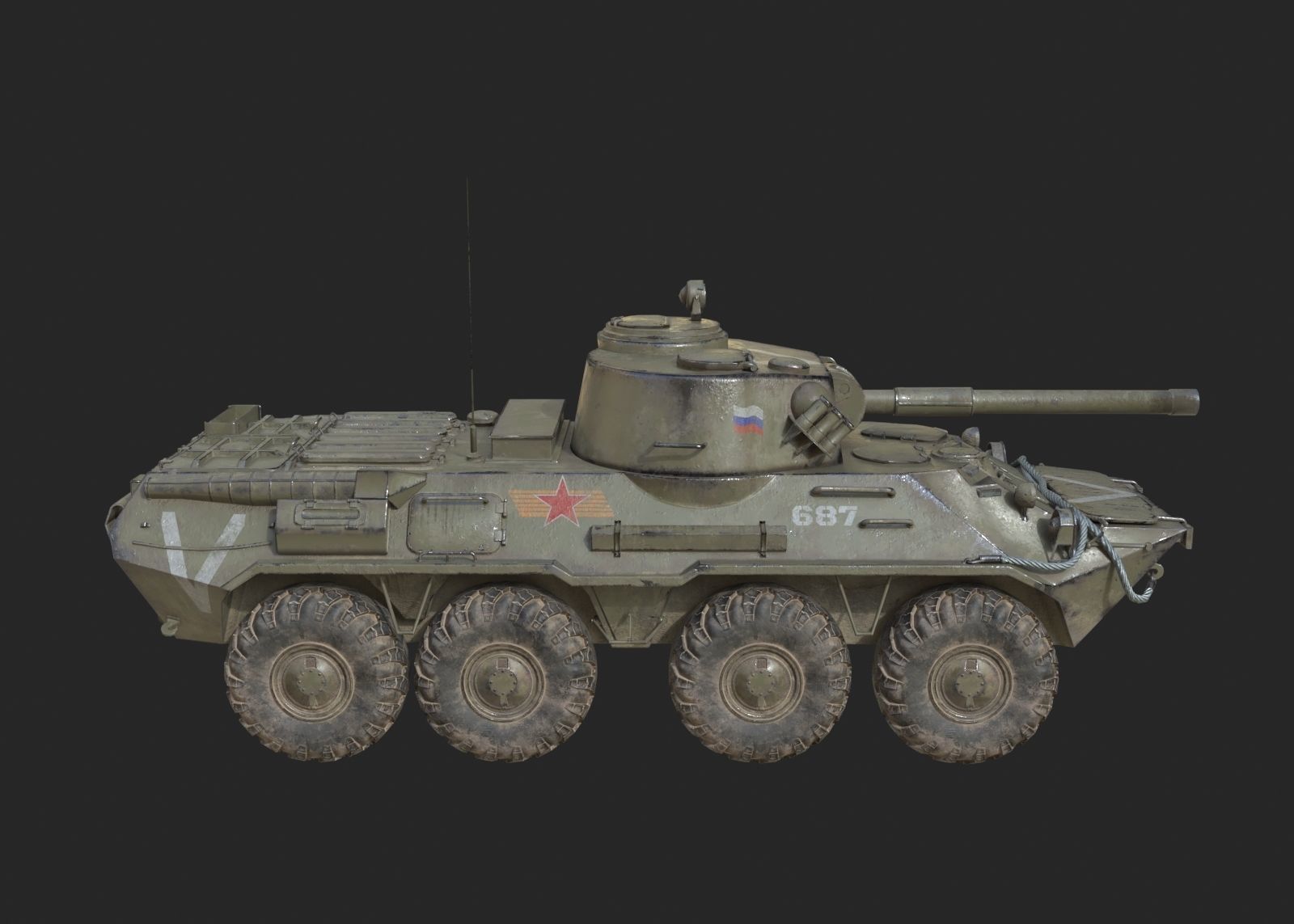 3D model Russian Army 2S23 Nona-SVK Self-propelled howitzer VR / AR ...