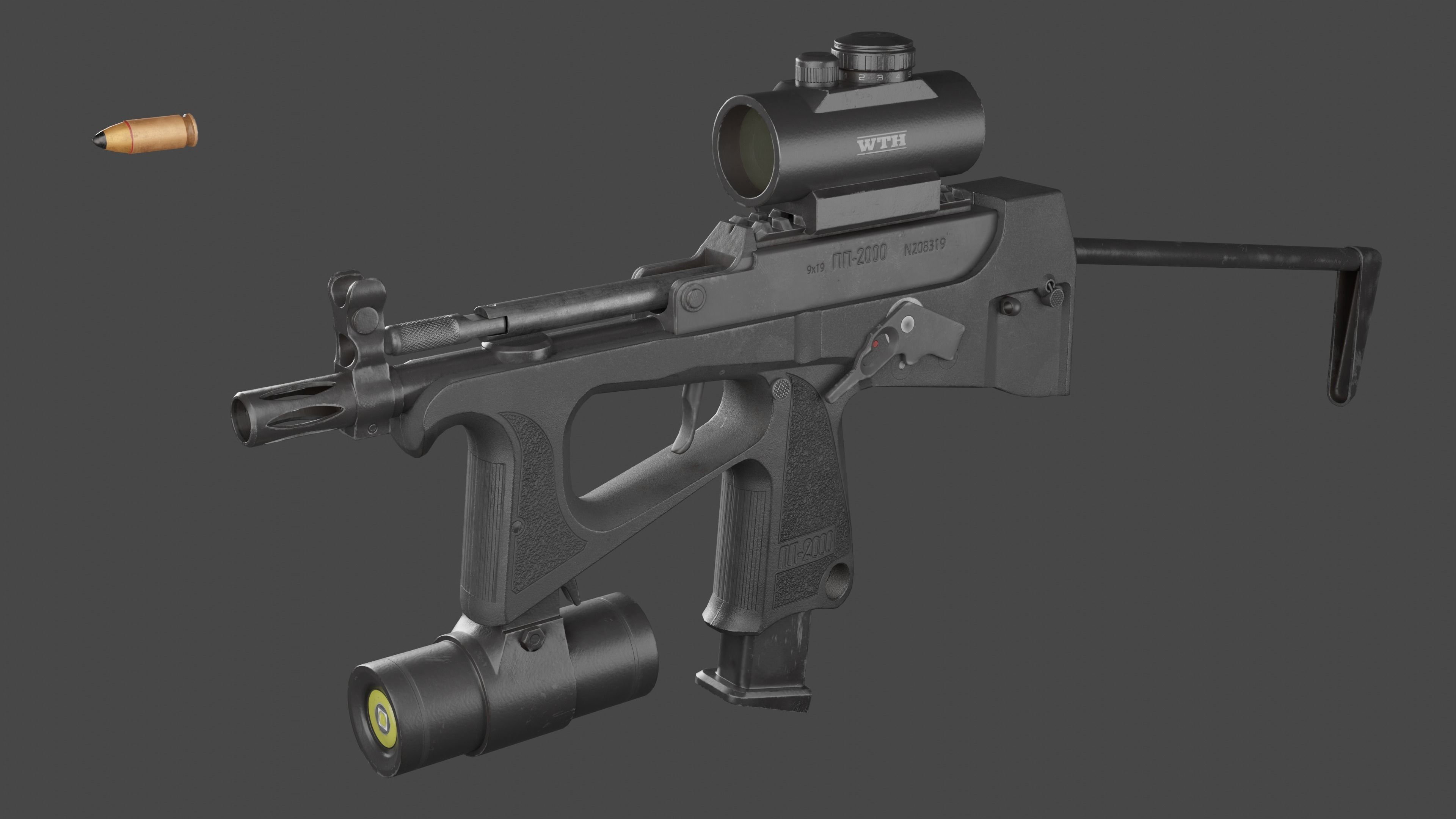 3D model Game-ready 3D model of the Russian submachine gun PP2000 VR ...