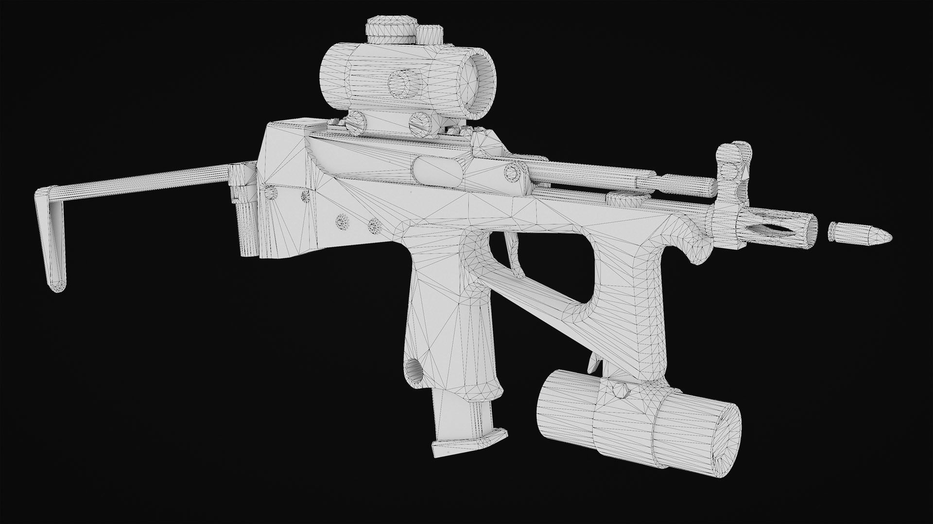 3D model Game-ready 3D model of the Russian submachine gun PP2000 VR ...