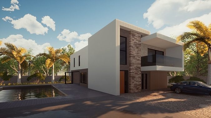 Modern House Design Revit and Twinmotion 3D model | CGTrader