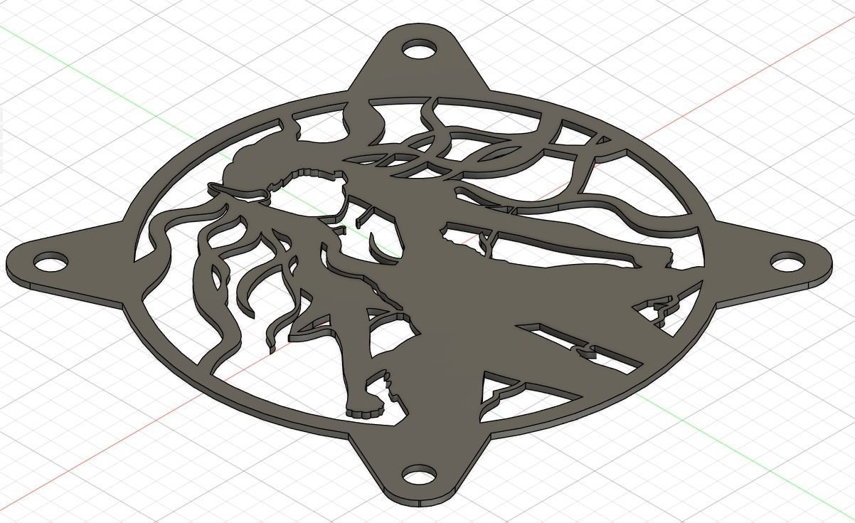 Demon Slayer Nezuko PC fan cover 3D print model 3D model 3D printable ...