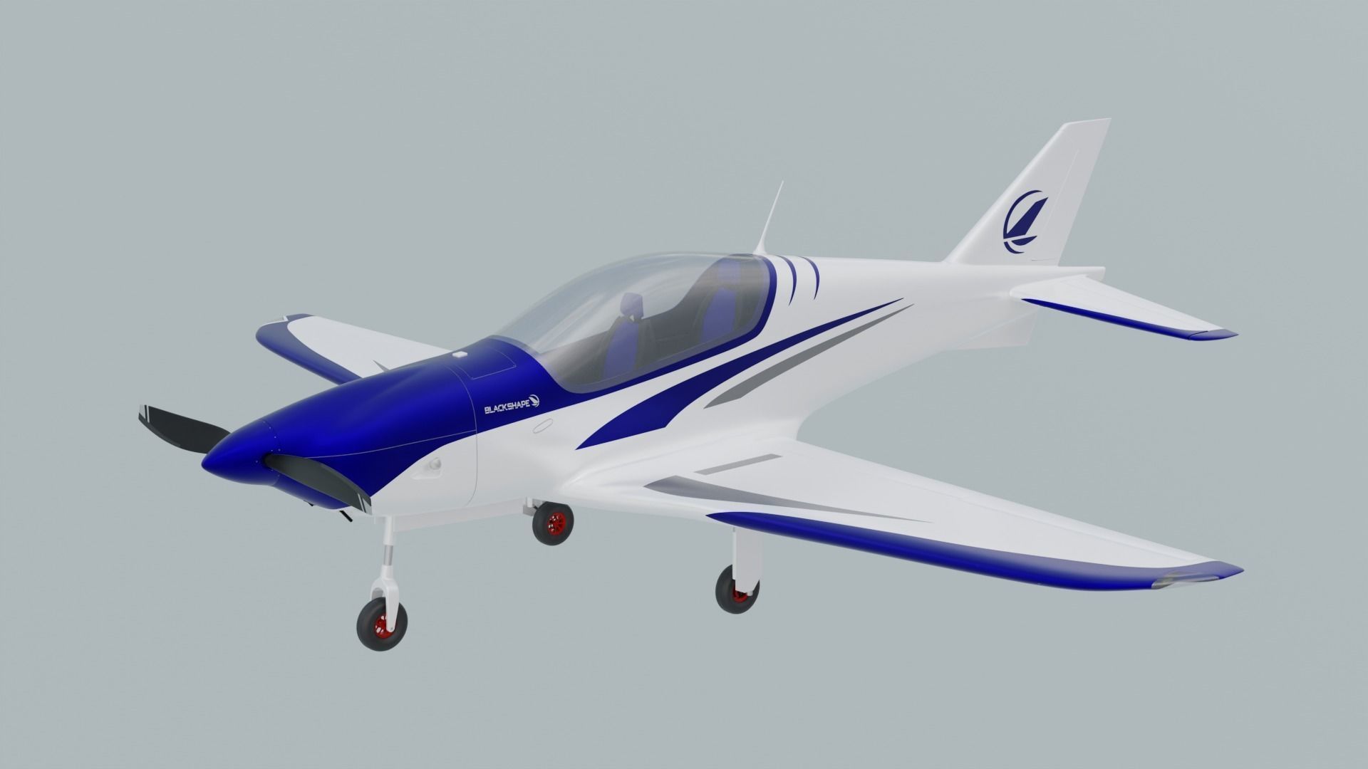 Airplane Blackshape 3D model animated rigged | CGTrader
