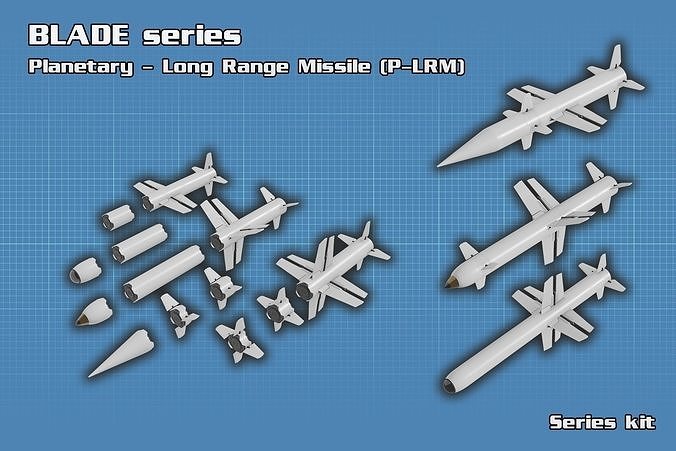 3D model Sci Fi Missile Blade - series Kit VR / AR / low-poly | CGTrader