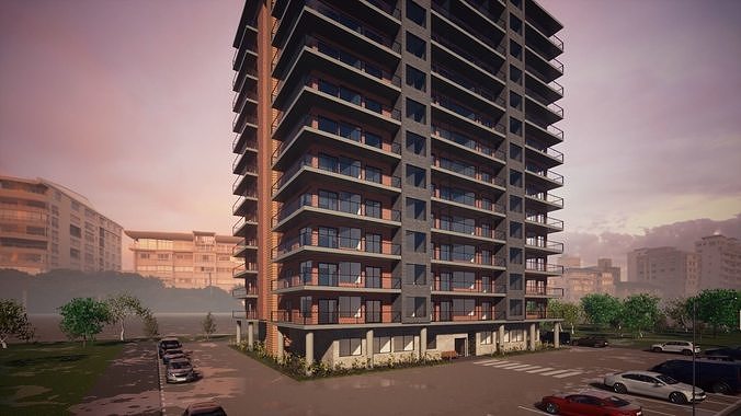 Mid-Rise Modern Apartment Revit and Twinmotion 3D model | CGTrader