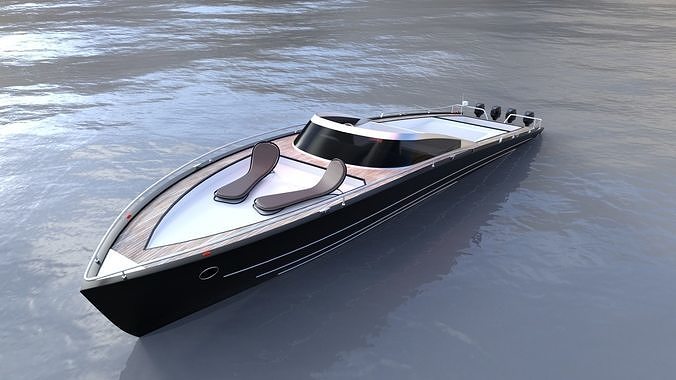 Speed Boat motorboat 3D model rigged | CGTrader
