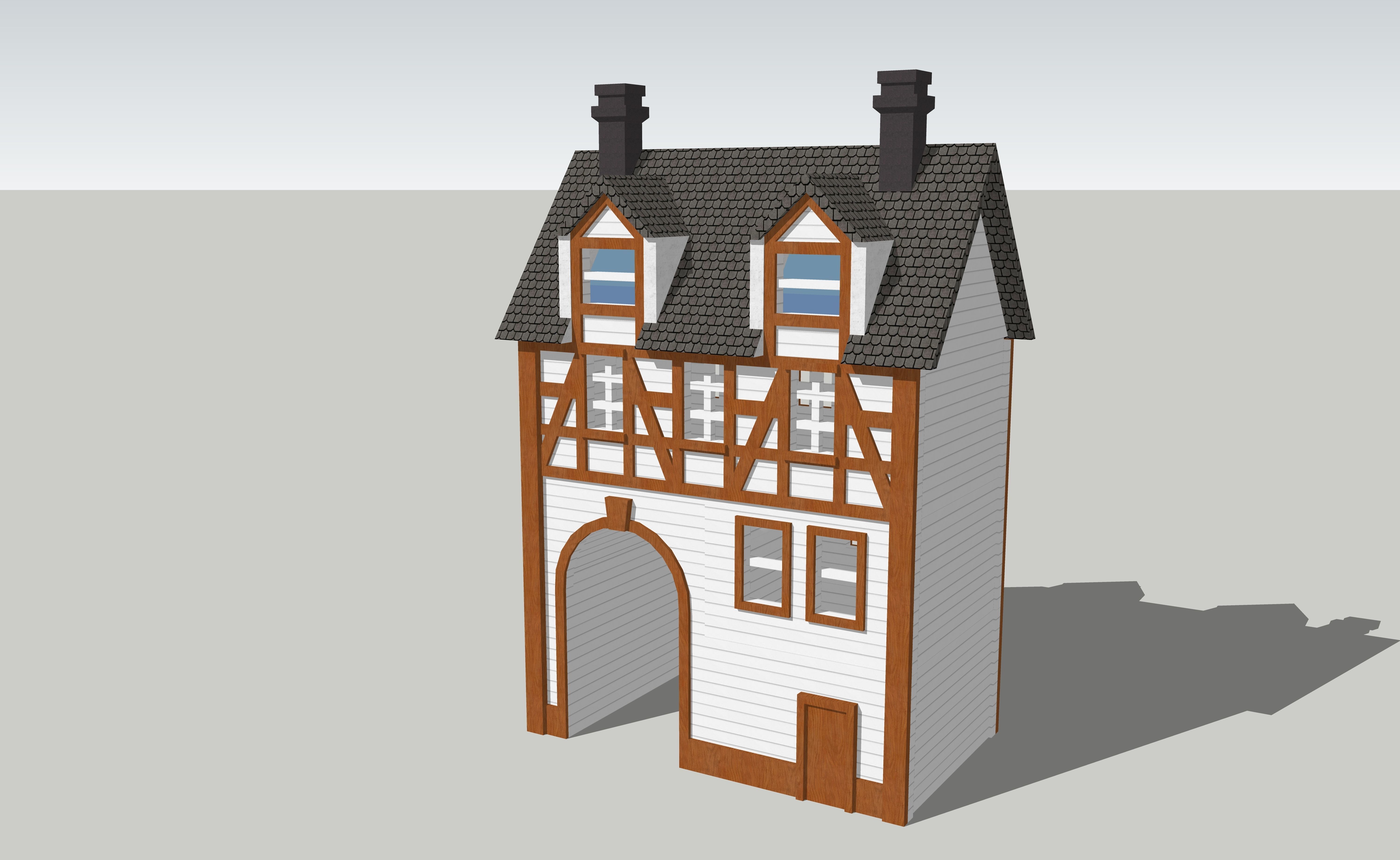 3D model Half Timbered House with Passage by Outland Models VR / AR ...