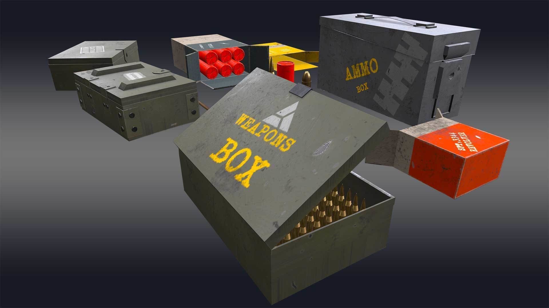 FPS Ammo With Boxes Pack 3D model | CGTrader