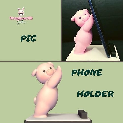 Pig Phone Holder 3D model 3D printable | CGTrader