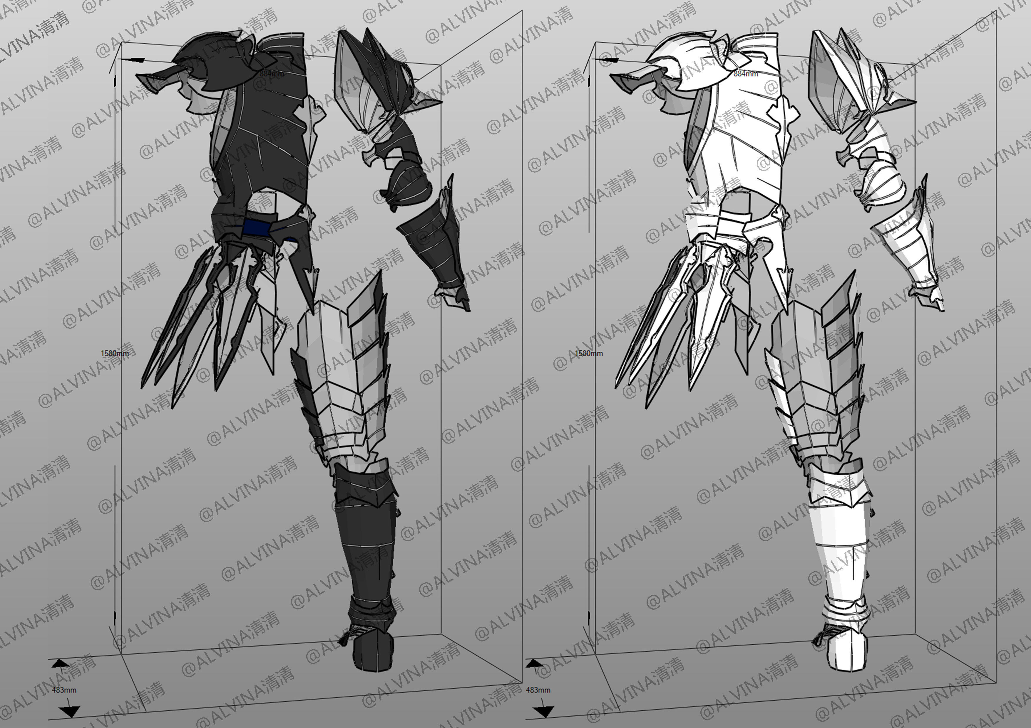 3D model Tales of Arise Alphen Armor - DIY Cosplay Pepakura Foam ...