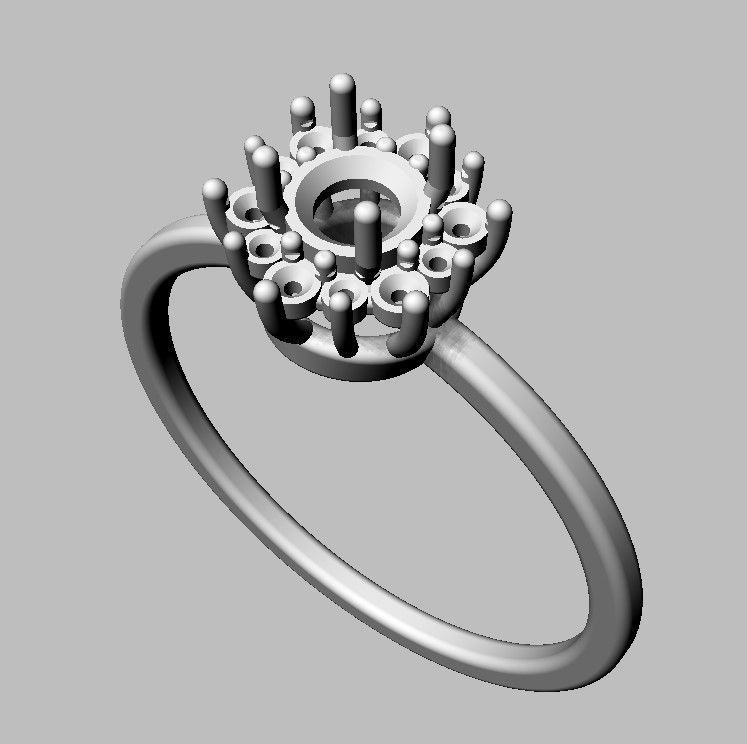Classic Gemstone Ring 3D model 3D printable | CGTrader
