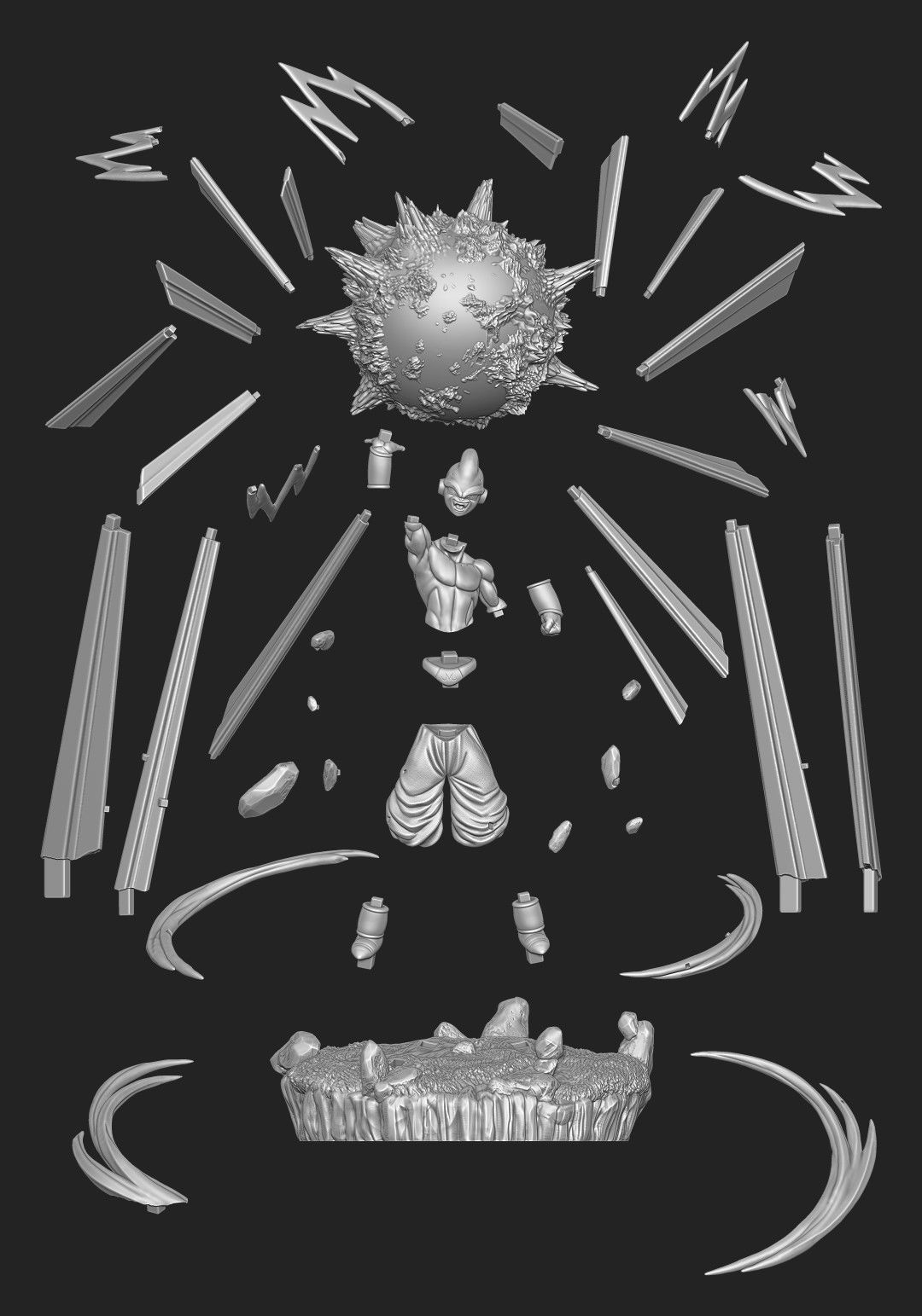 Kid Buu X Planet Burst DBZ - STL ready for 3D printing 3D model 3D ...