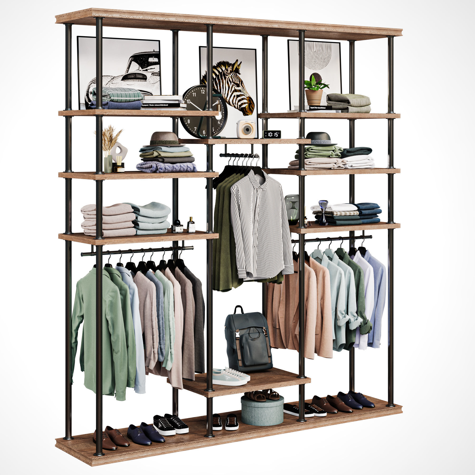 Wardrobe clothing store rack 3D model | CGTrader