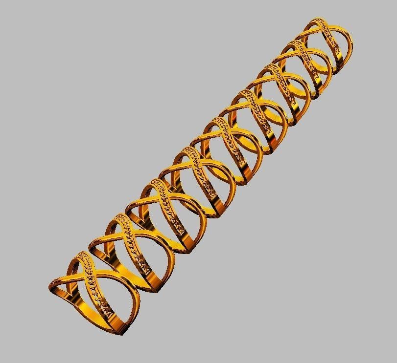 Diamond Crossing Ring 3D model 3D printable | CGTrader