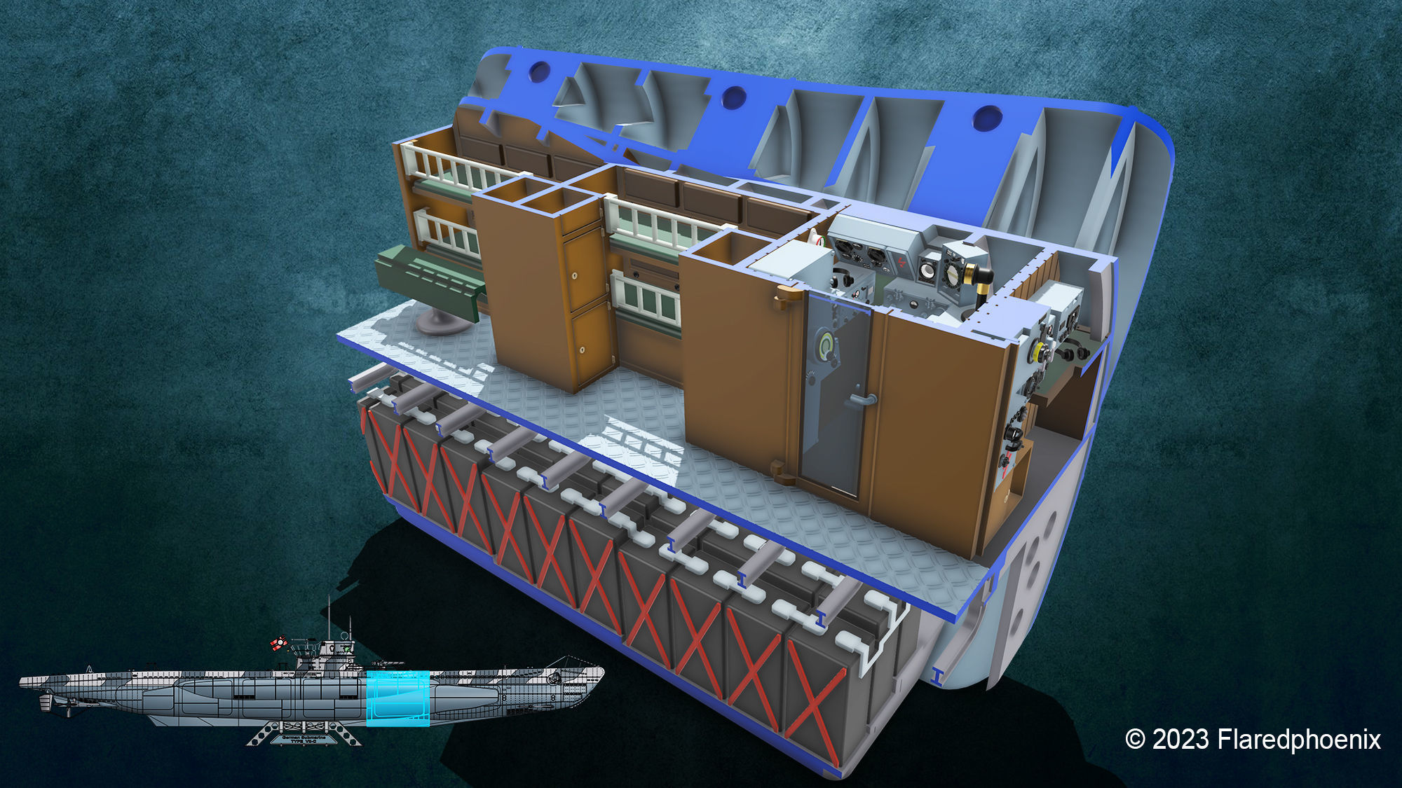U-Boot Typ VII-C Interior 3D model 3D printable | CGTrader