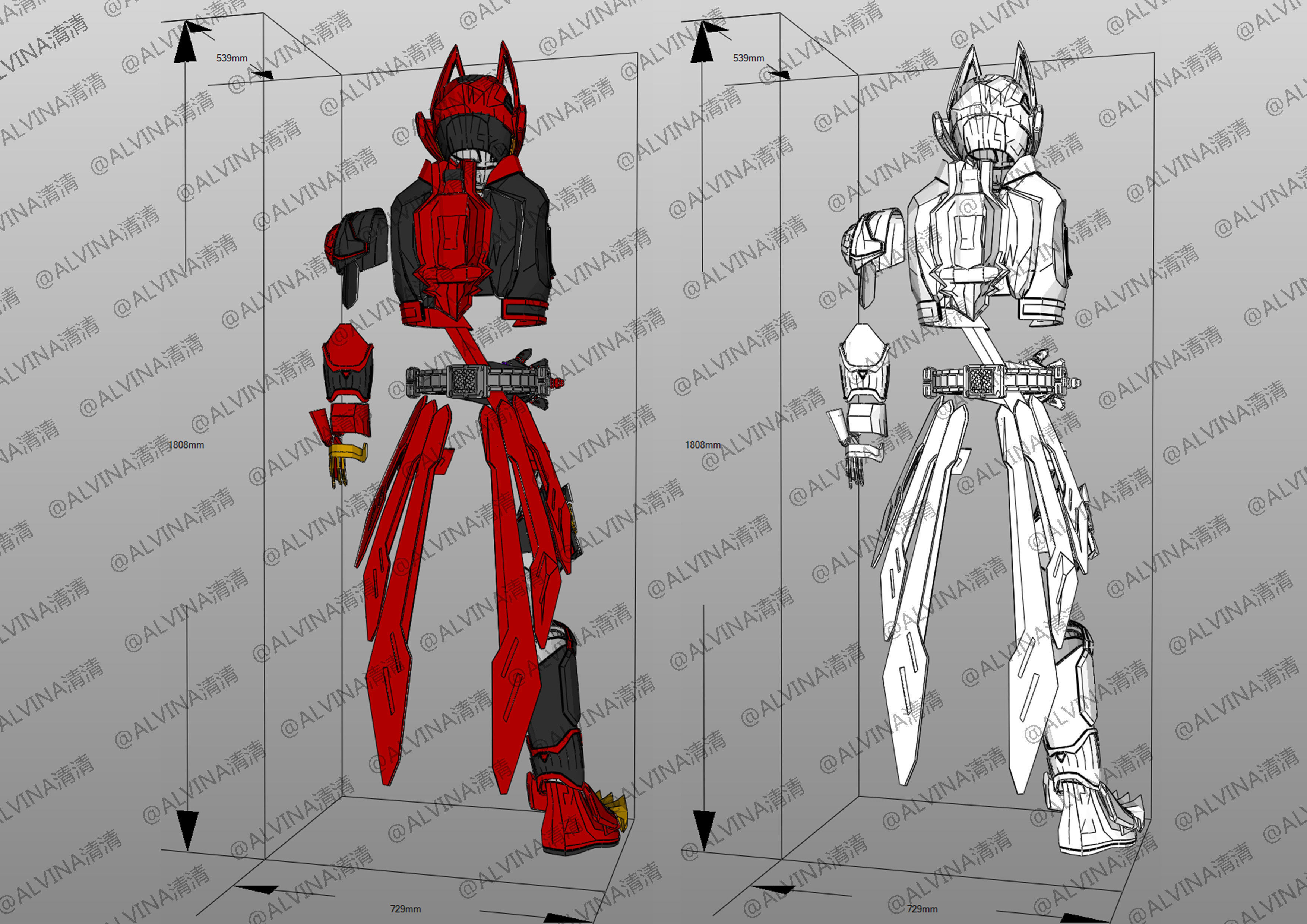 3D model Kamen Rider Geats MK2 Armor - DIY Cosplay Pepakura Foam ...
