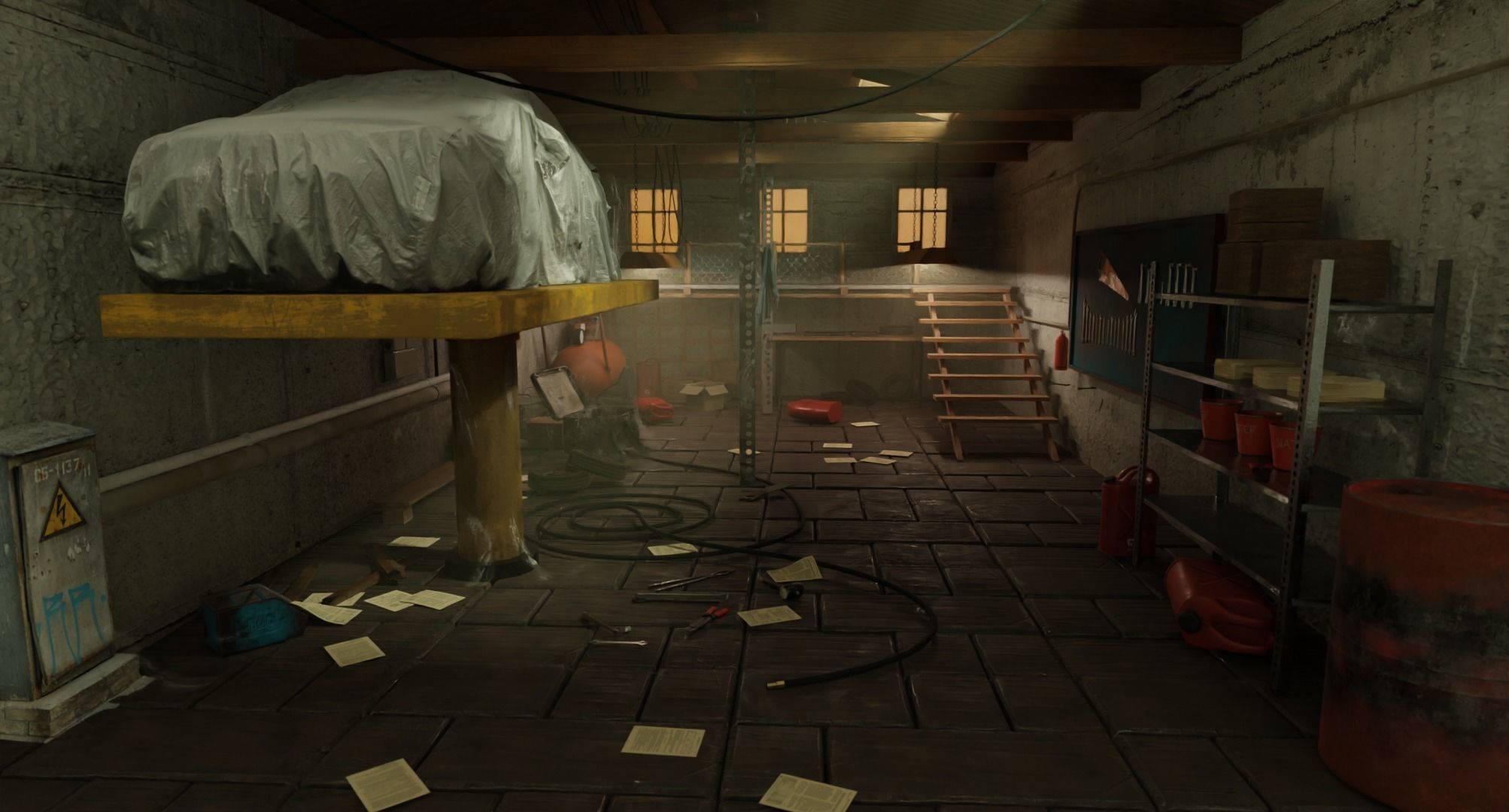 Abandoned Garage Scene 3D model | CGTrader