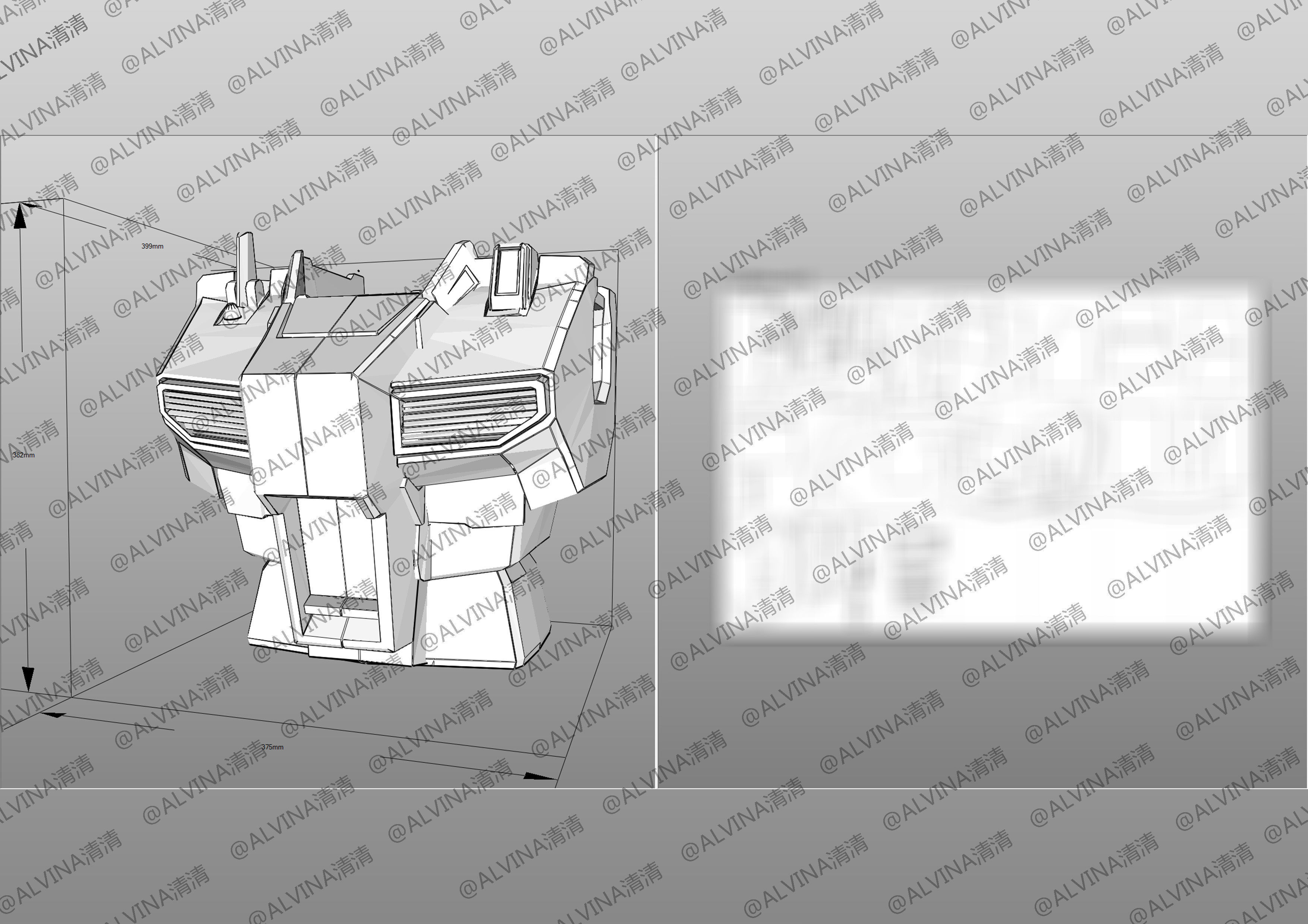 3D model RX-93ff V Gundam Armor - DIY Cosplay Pepakura Foam Template VR ...