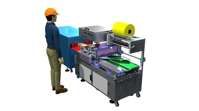 3D model 3D Industrials Shrink Wrapping Machine VR / AR / low-poly ...