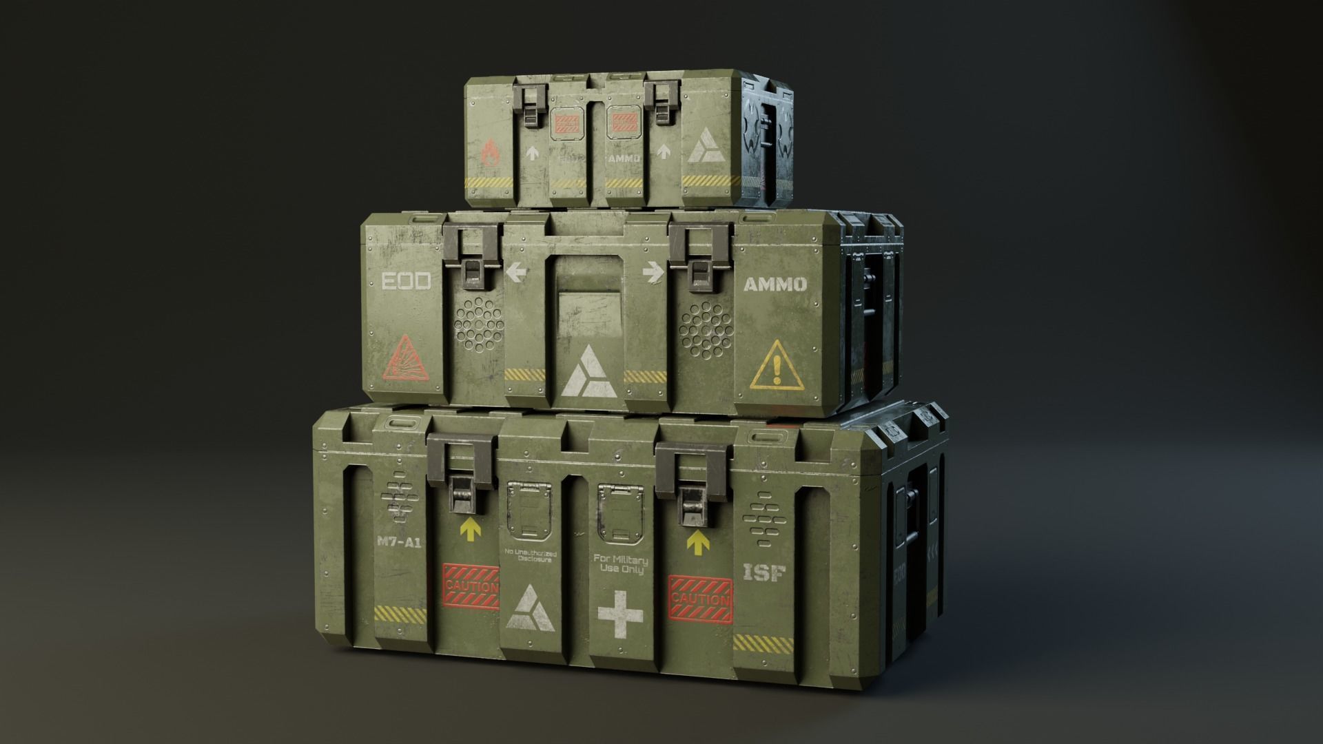 3D model Military boxes GameReady VR / AR / low-poly | CGTrader