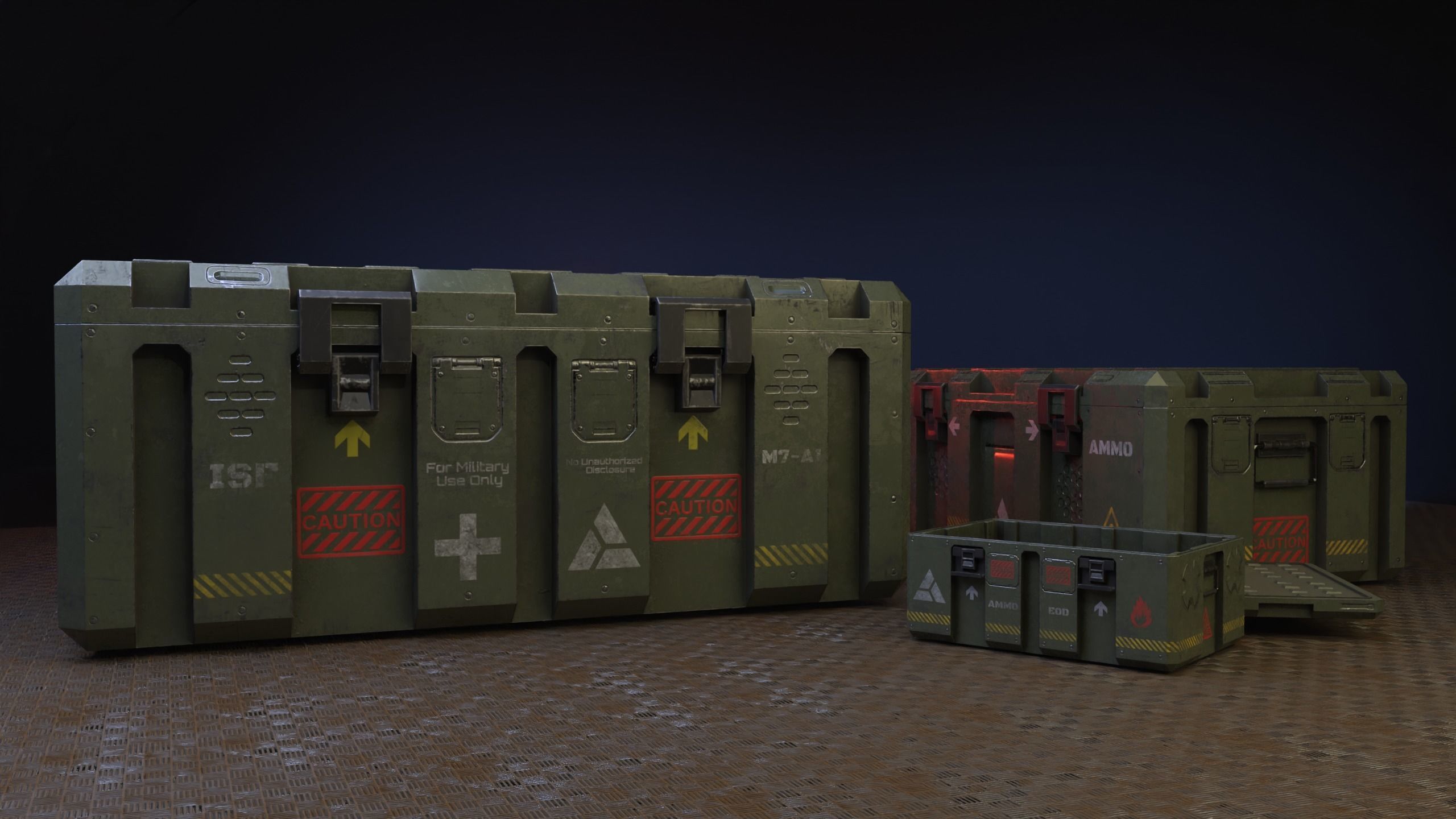 3D model Military boxes GameReady VR / AR / low-poly | CGTrader