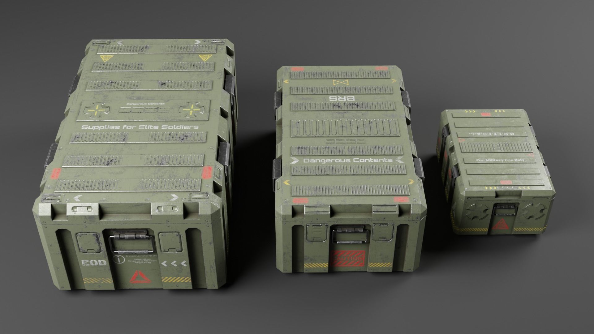 3D model Military boxes GameReady VR / AR / low-poly | CGTrader