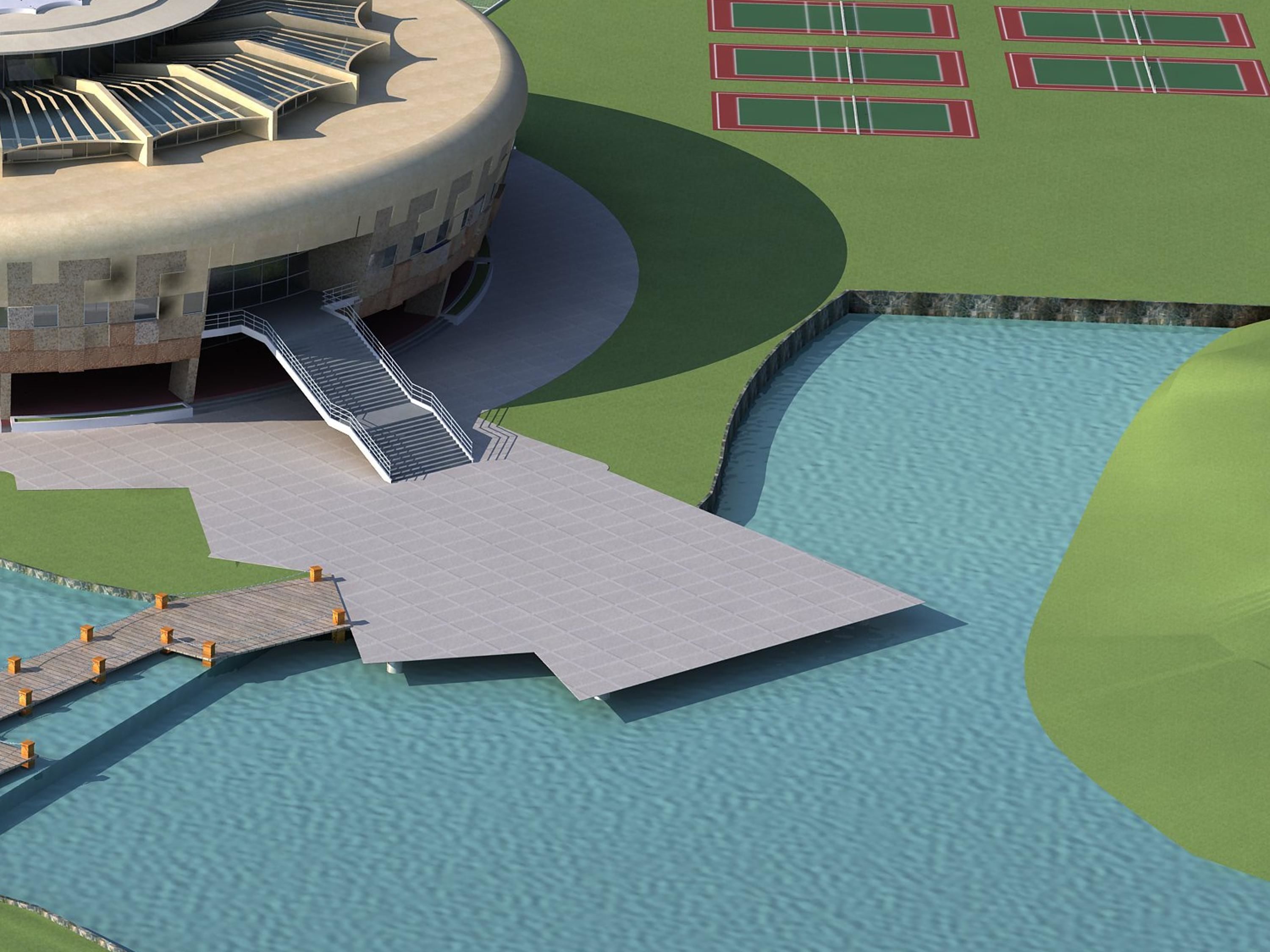 the modern exterior sports venues 3D model | CGTrader