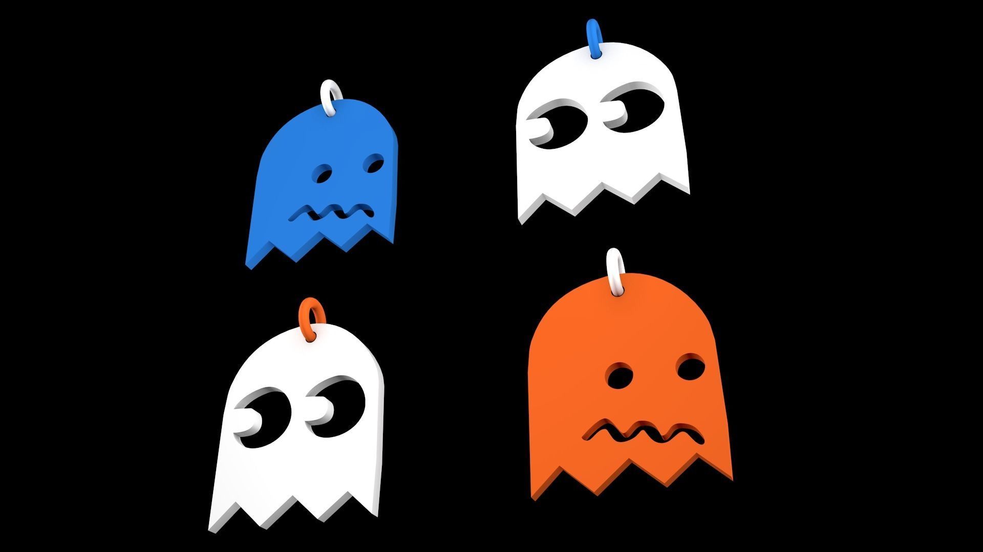 Pacman Plastic Pendant charm 3D model 3D printable | CGTrader