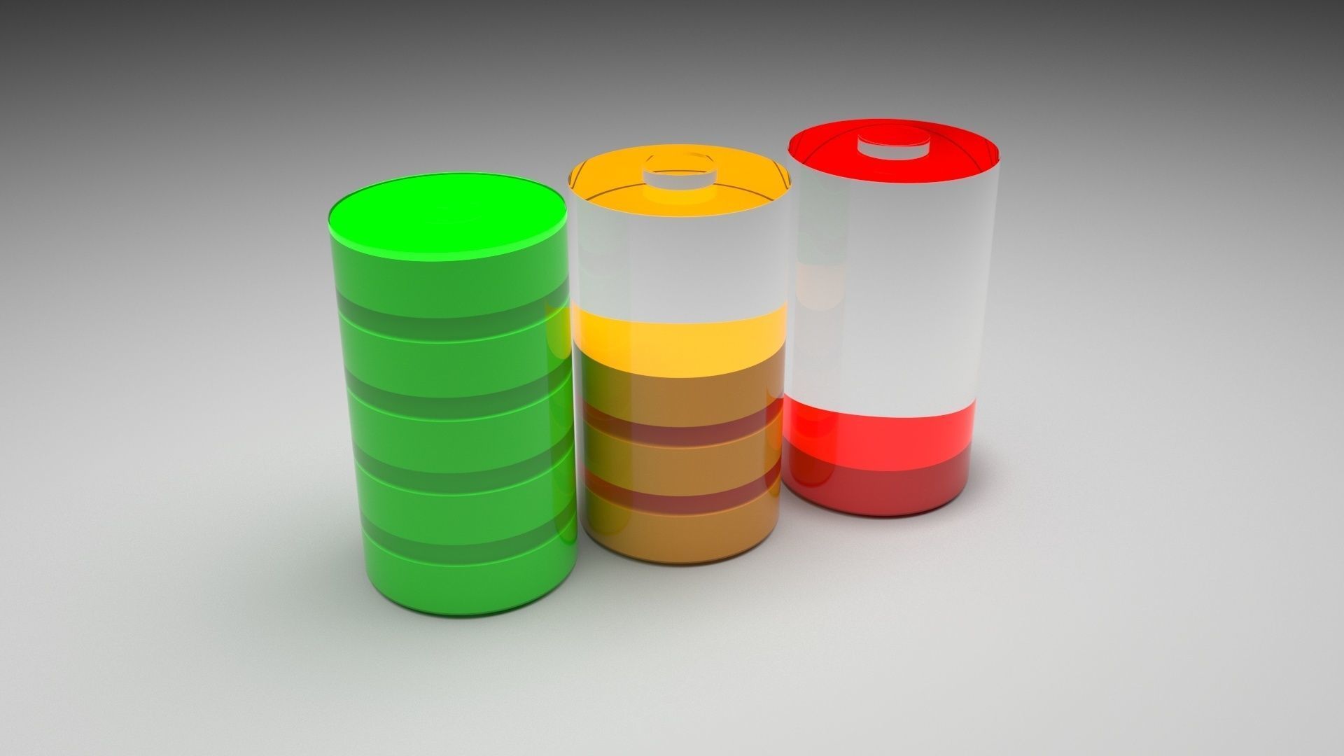 Battery Icons Set 3D model | CGTrader