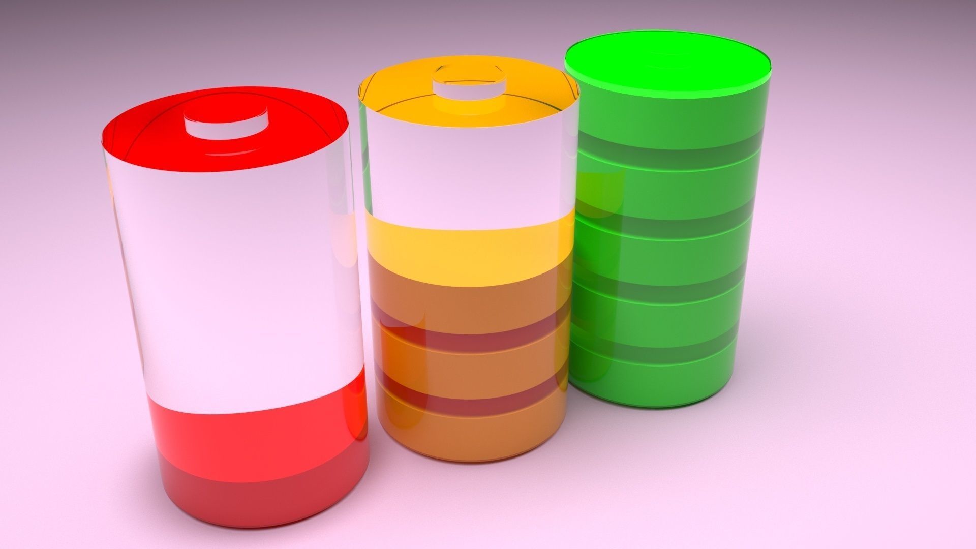 Battery Icons Set 3D model | CGTrader