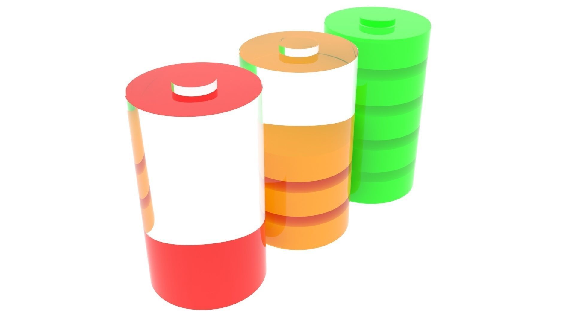 Battery Icons Set 3D model | CGTrader