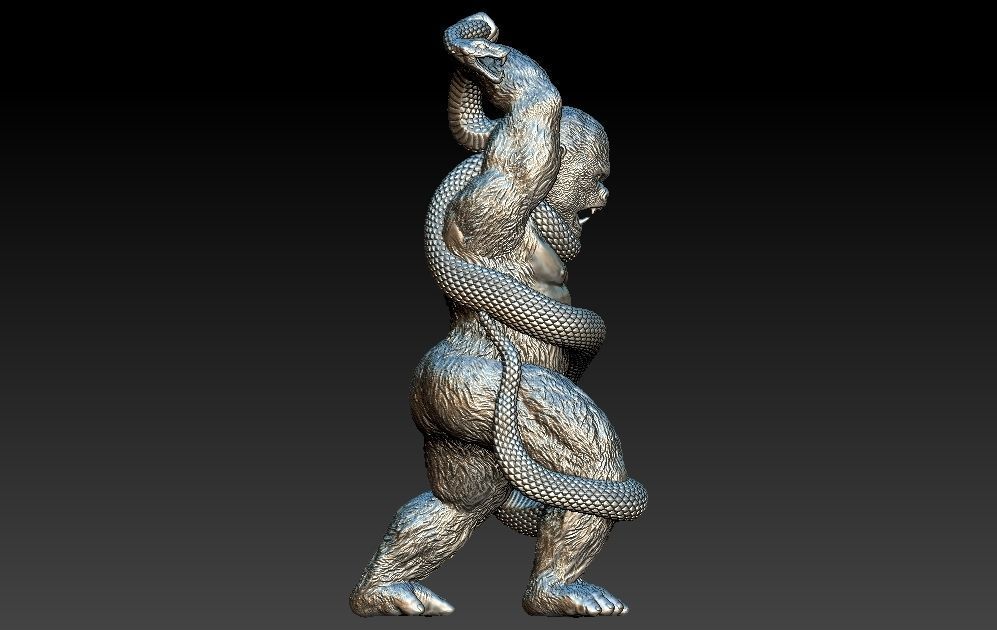 Gorilla vs Python Model 3D model 3D printable | CGTrader
