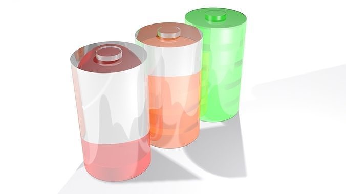 Battery Icons Set 3D model | CGTrader