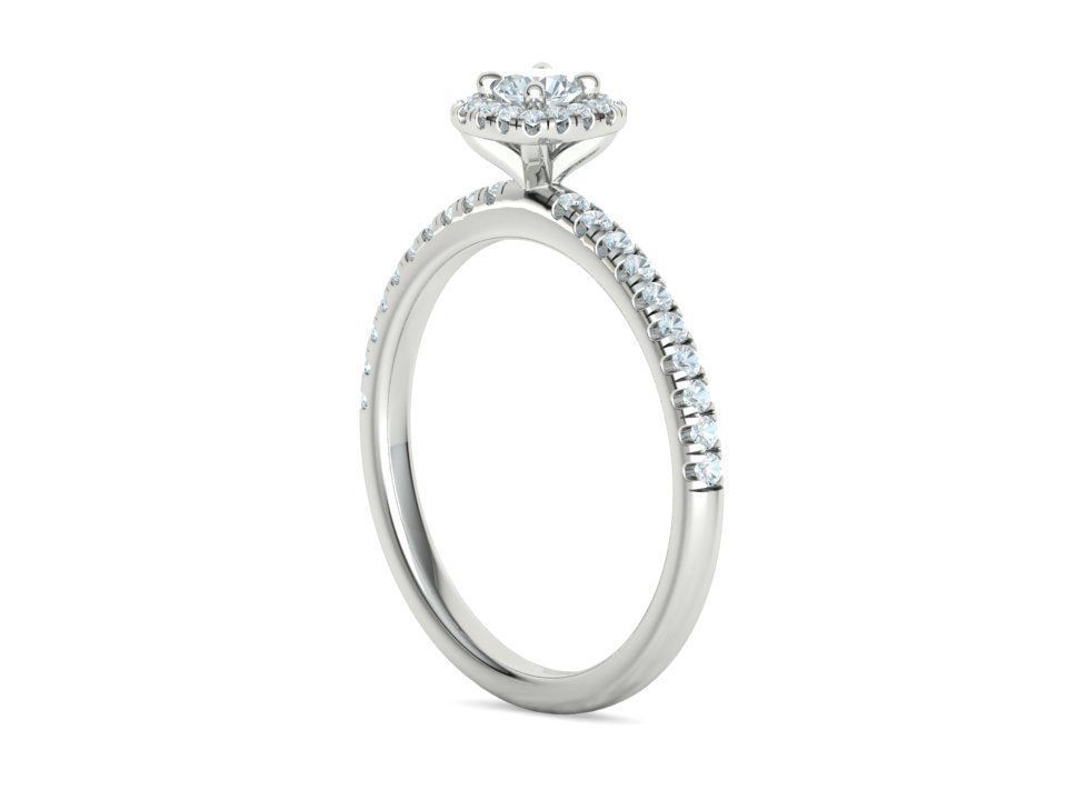 Halo Promise Ring Cushion Halo Engagement Ring 3dmodel 3D model 3D ...