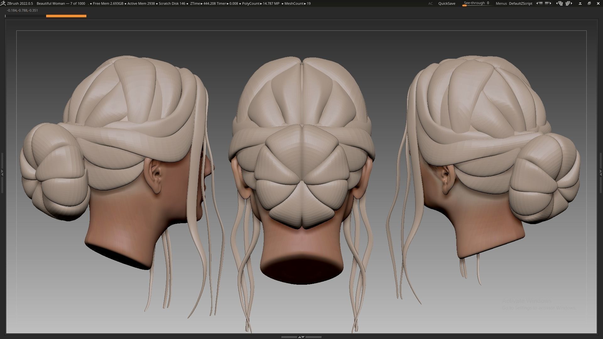 Ciri Witcher inspired Realistic Beautiful Woman Girl Head Female 3D ...