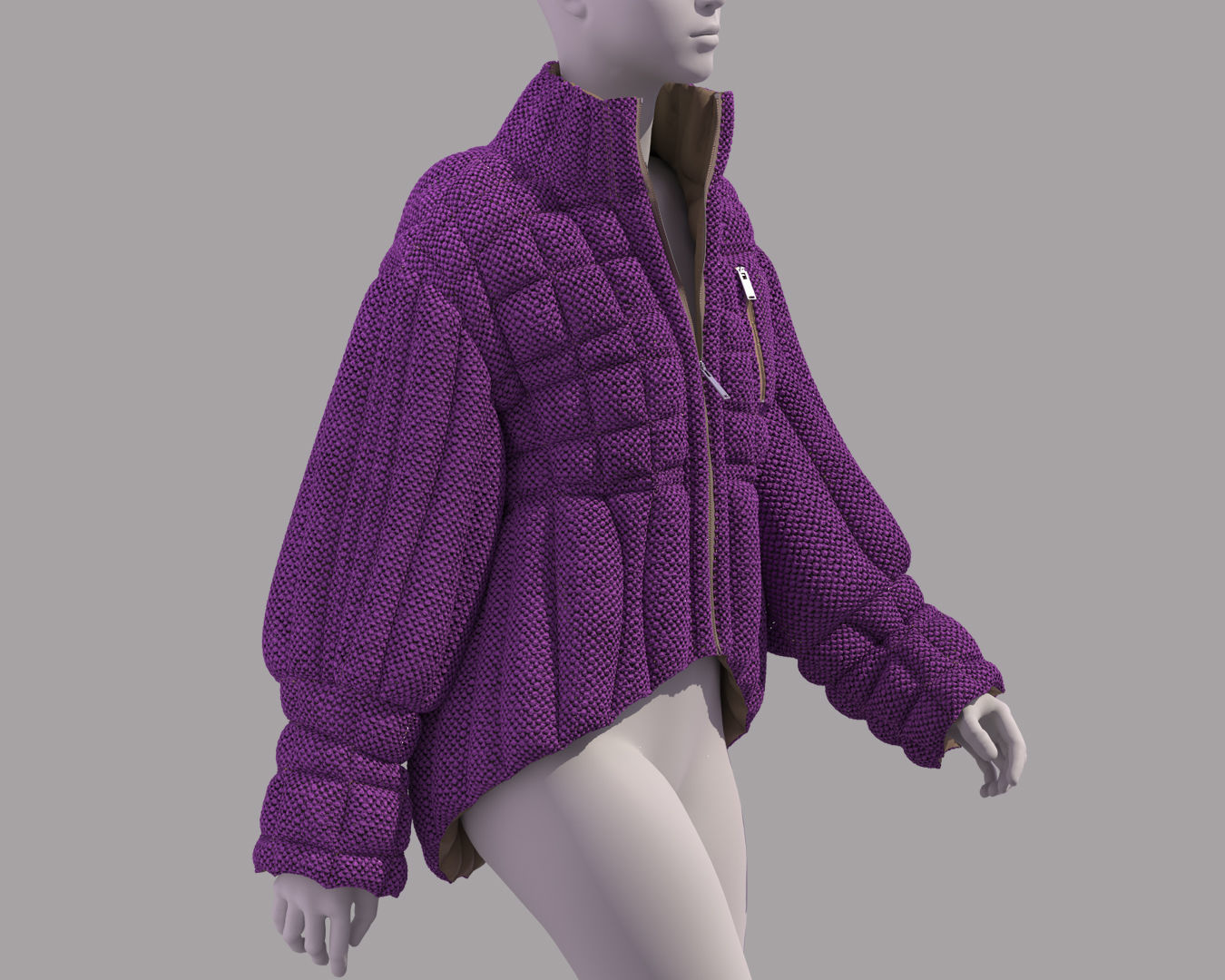 Female puffer jacket Pack two color option 3D model | CGTrader