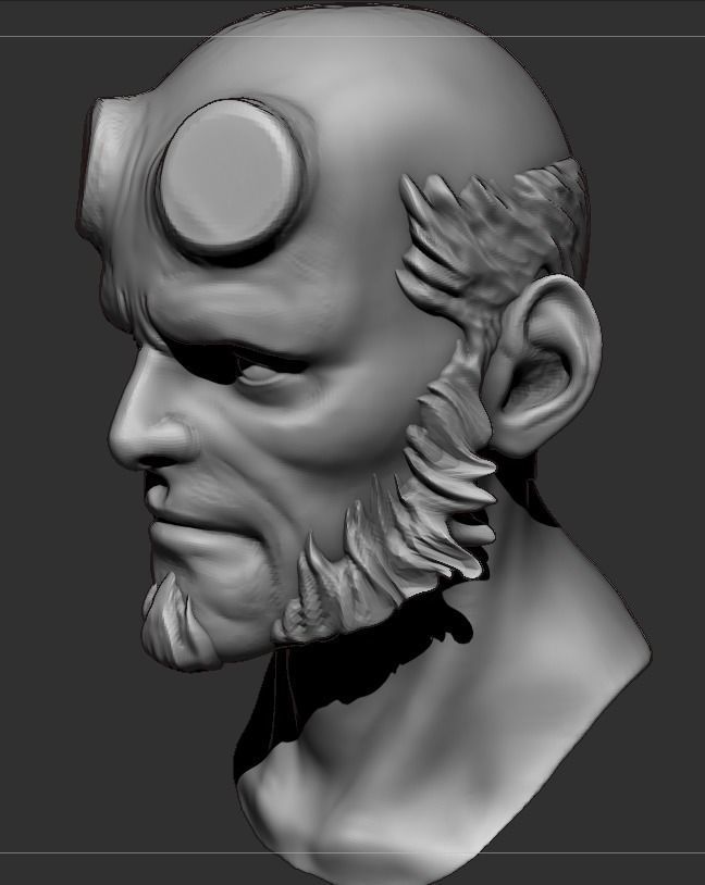Hellboy Bust 3D model 3D printable | CGTrader