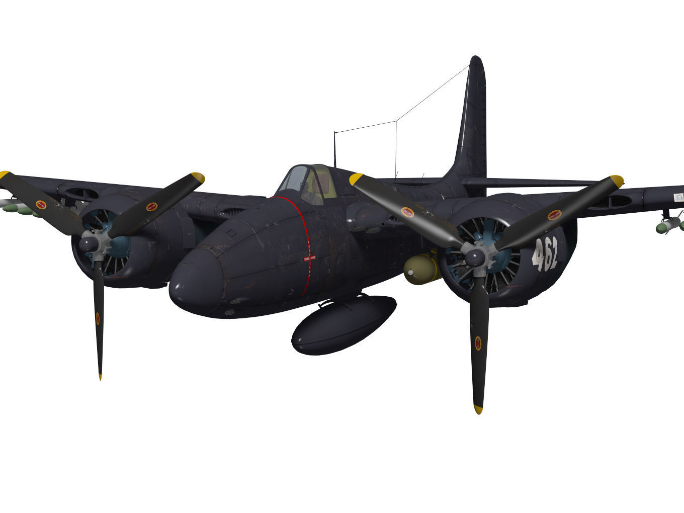Grumman F7F Tigercat 3D model | CGTrader