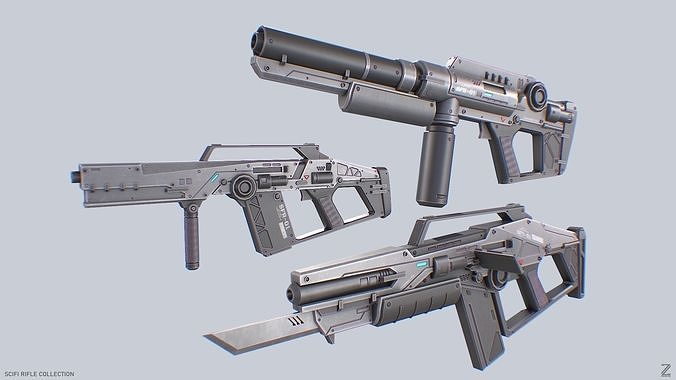 Scifi rifle collection VR / AR / low-poly | CGTrader