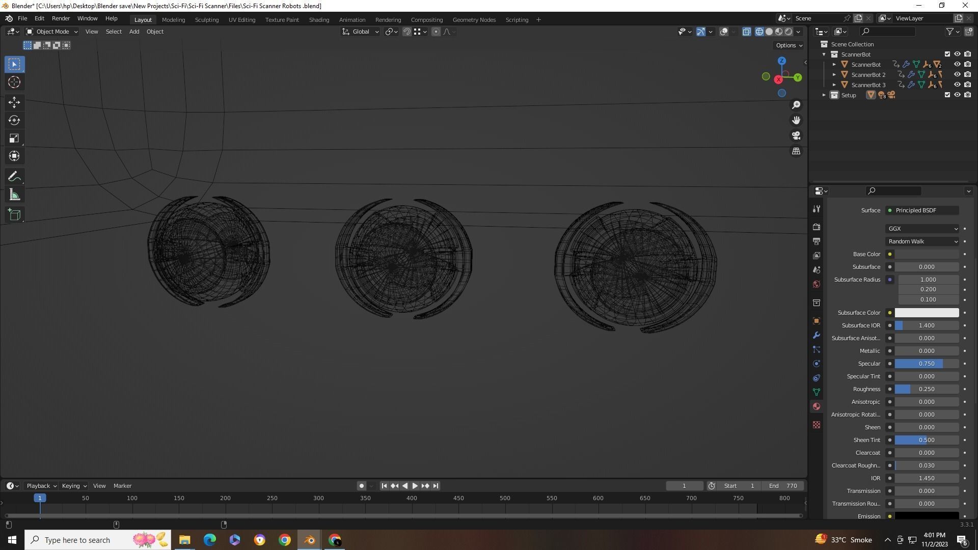 3D model Sci-Fi Scanner Robot VR / AR / low-poly | CGTrader