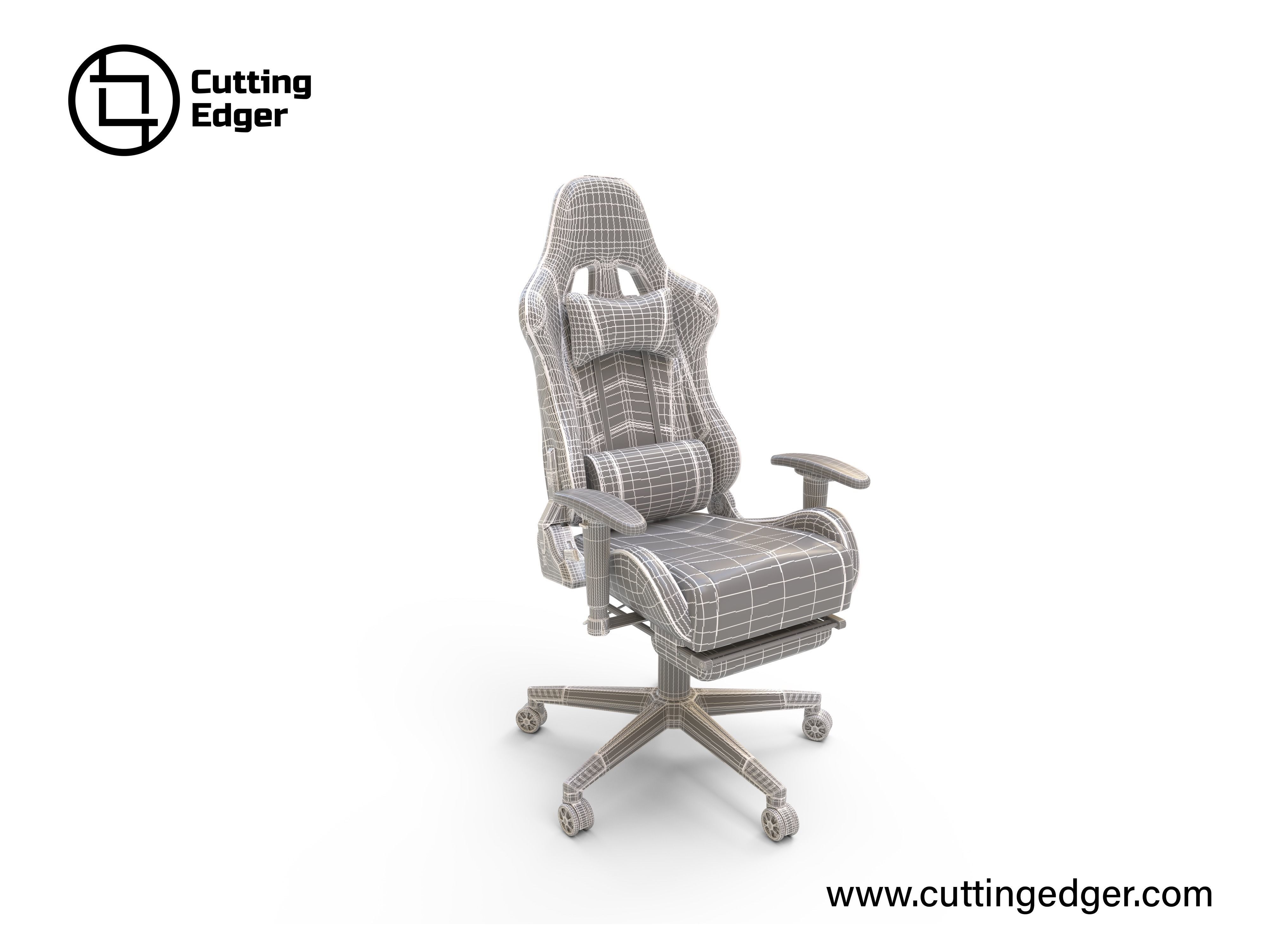 3D model Ergonomic Black Mesh High Back Gaming Chair VR / AR / low-poly ...