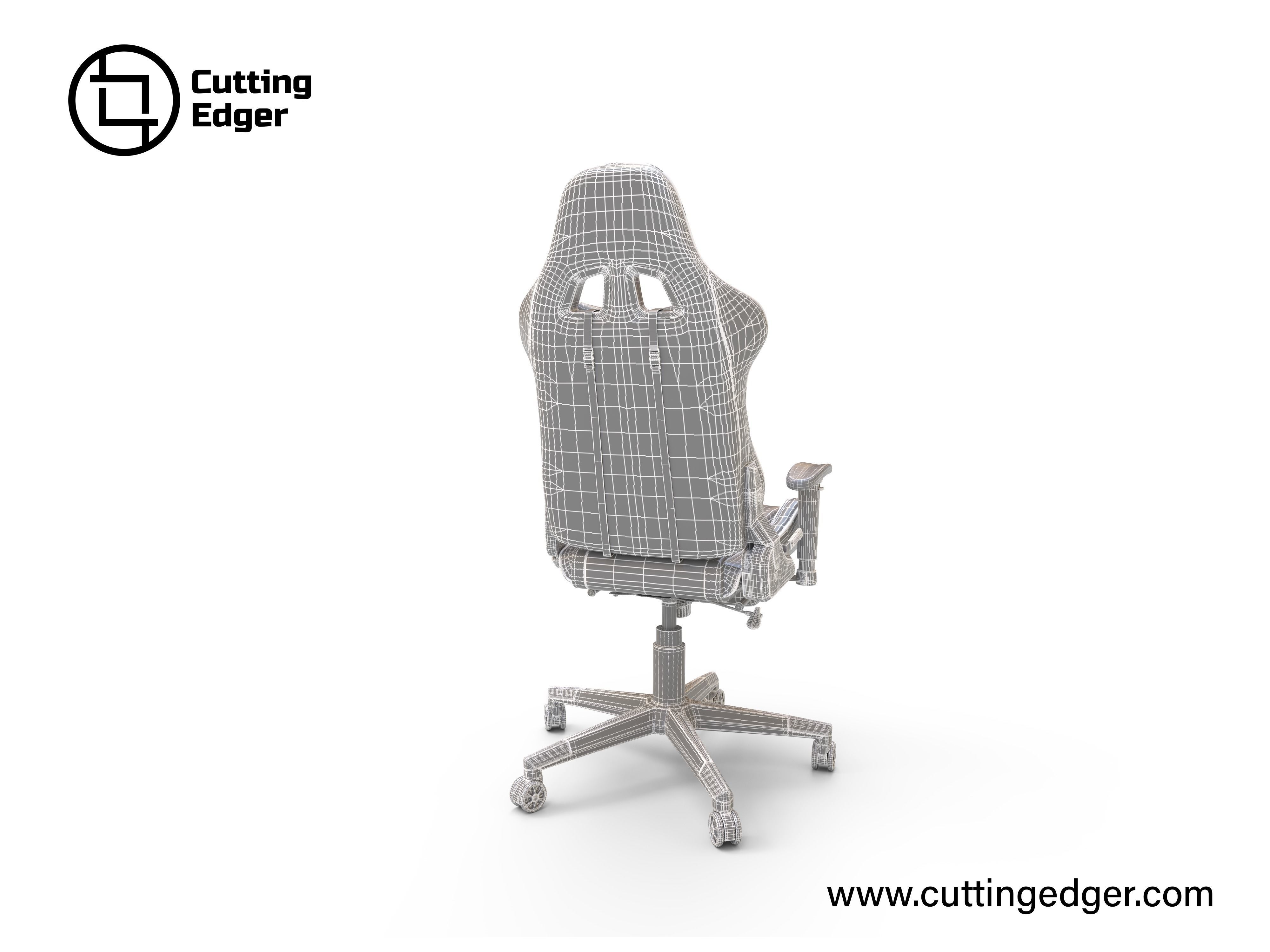 3D model Ergonomic Black Mesh High Back Gaming Chair VR / AR / low-poly ...