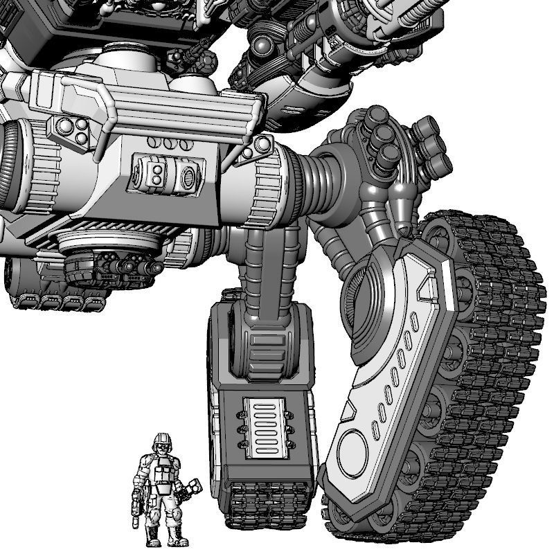 Project Gigante B - 28mm Super Heavy Fire Support Mech 3D model 3D ...
