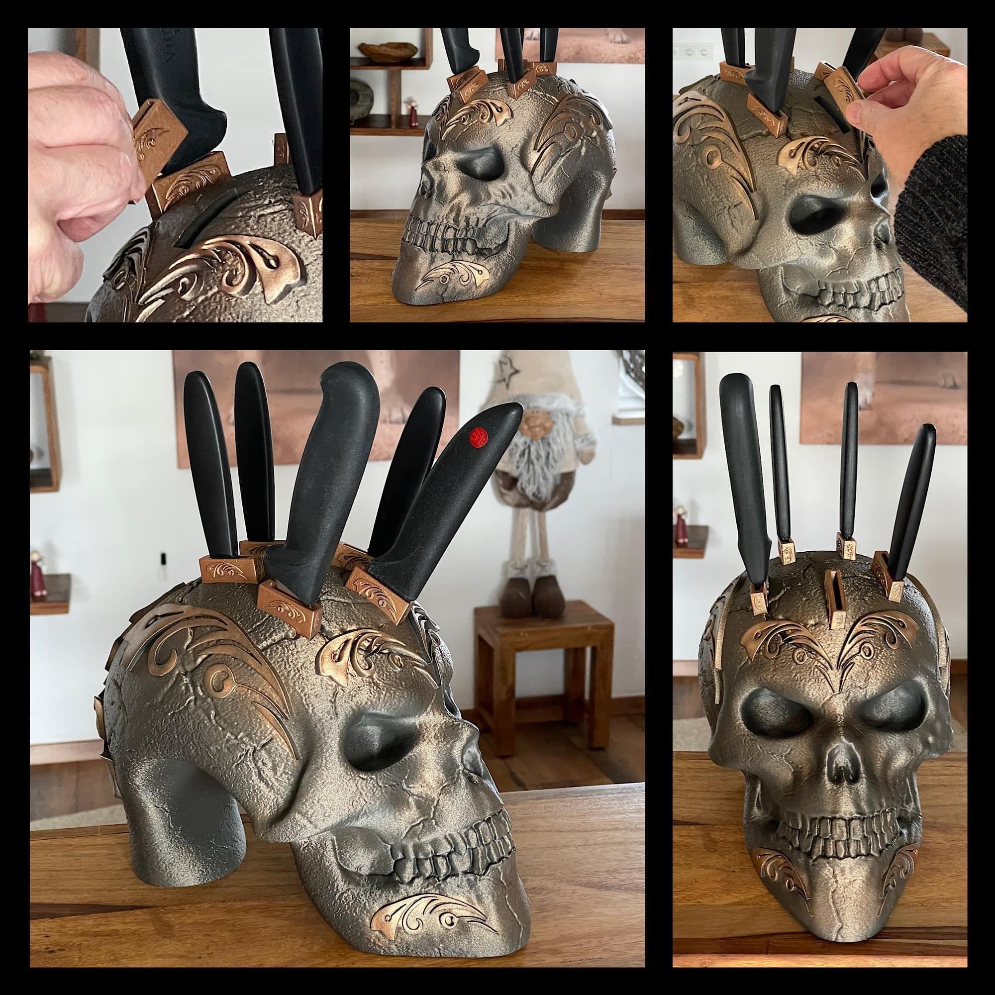 Skull Knife Block 3D Model - Print File 3D model 3D printable | CGTrader