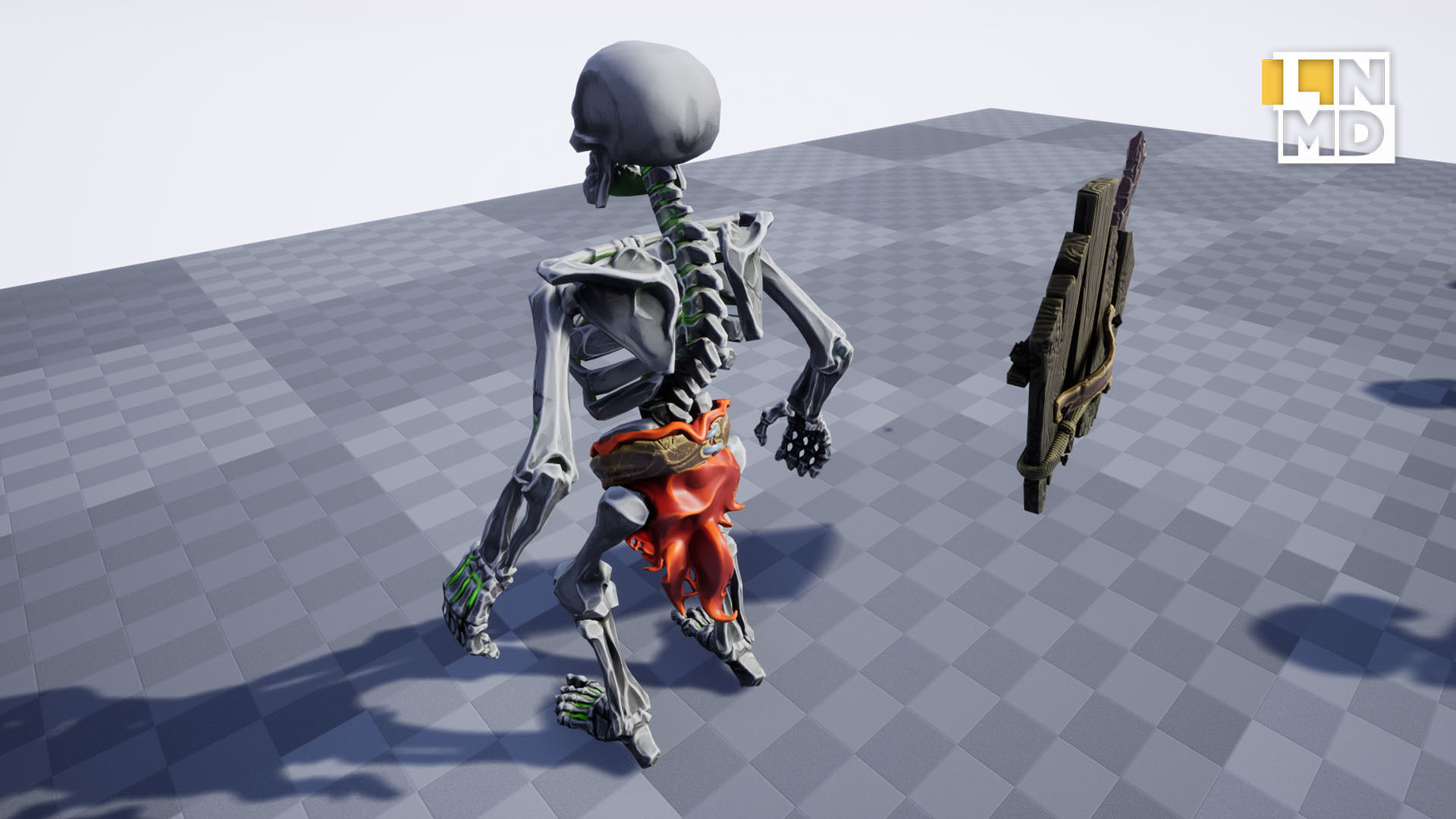 3D model Game ready Skeleton character with 24 animations VR / AR / low ...