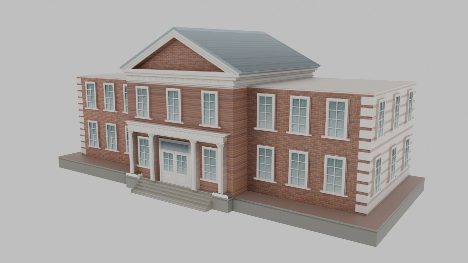 3D model School Building VR / AR / low-poly | CGTrader