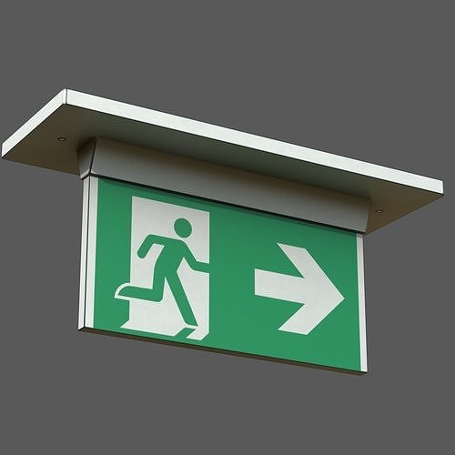 3D model Exit sign VR / AR / low-poly | CGTrader