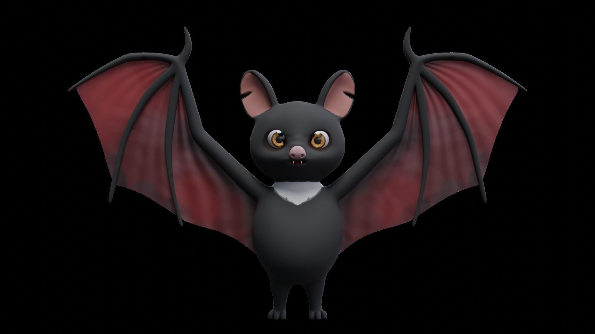 Cartoon Bat 3D Model low poly with fur 3D model | CGTrader