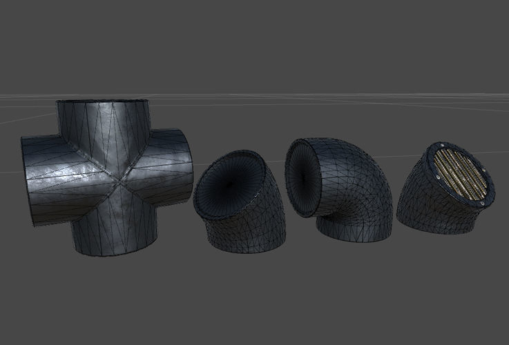 3D model Modular Pipework System VR / AR / low-poly | CGTrader